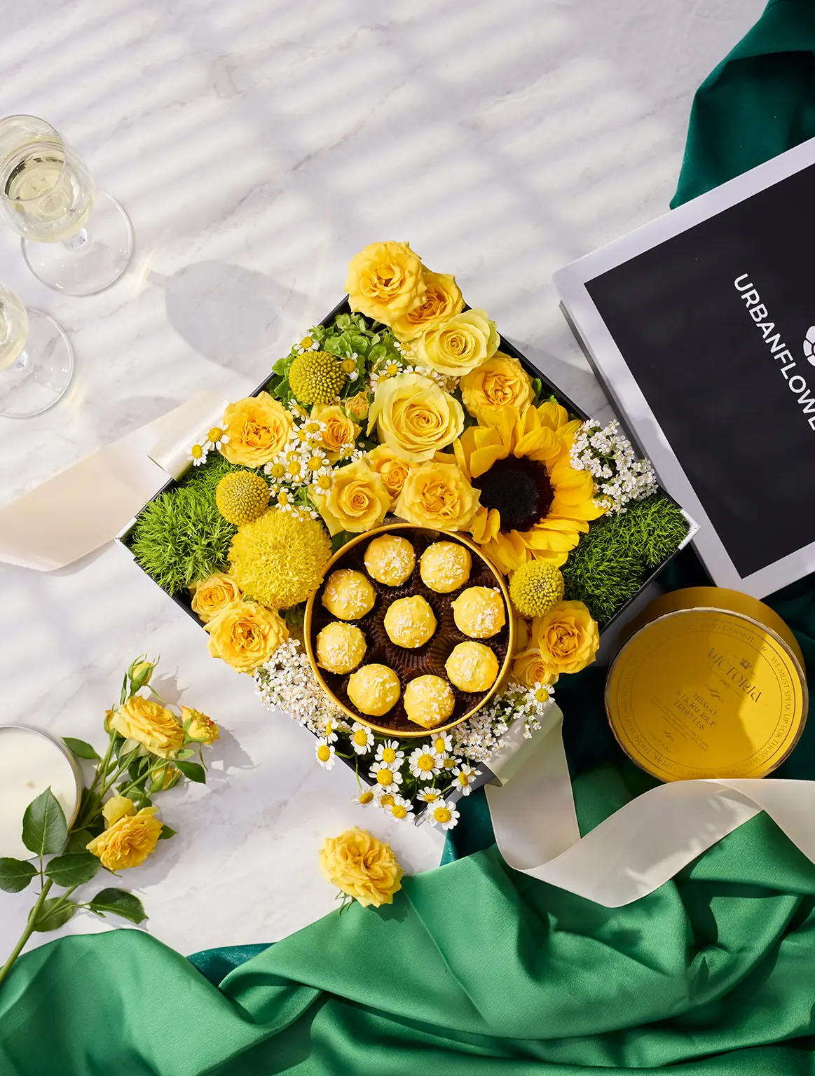 Good Day Sunshine | Yellow Roses & Mango Truffles | UrbanFlowers